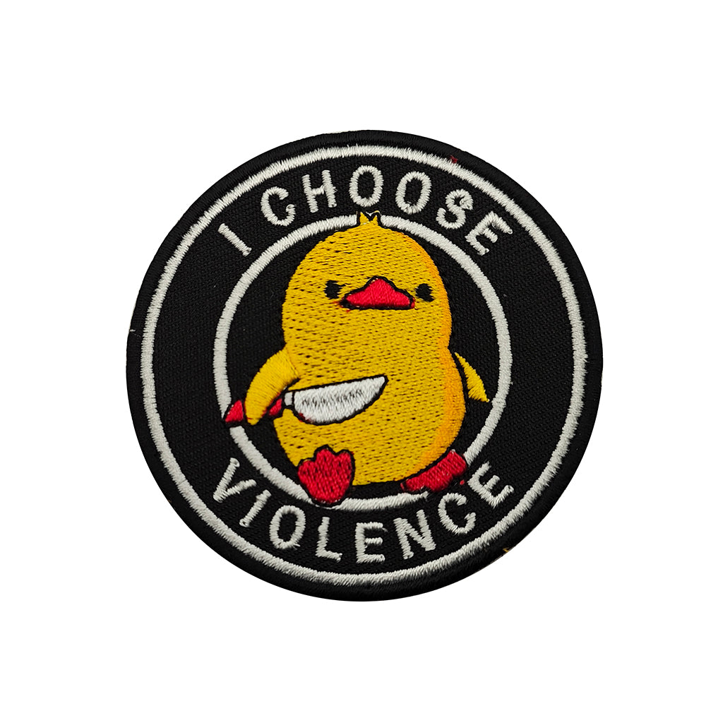 Parody I Choose Violence Knife Bird Duck Chicken Tactical Hook and Loop ...