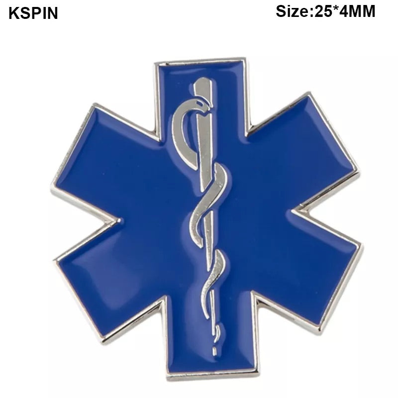 Star of Life EMT EMS PARAMEDIC pin FREE USA SHIPPING SHIPS FREE FROM ...