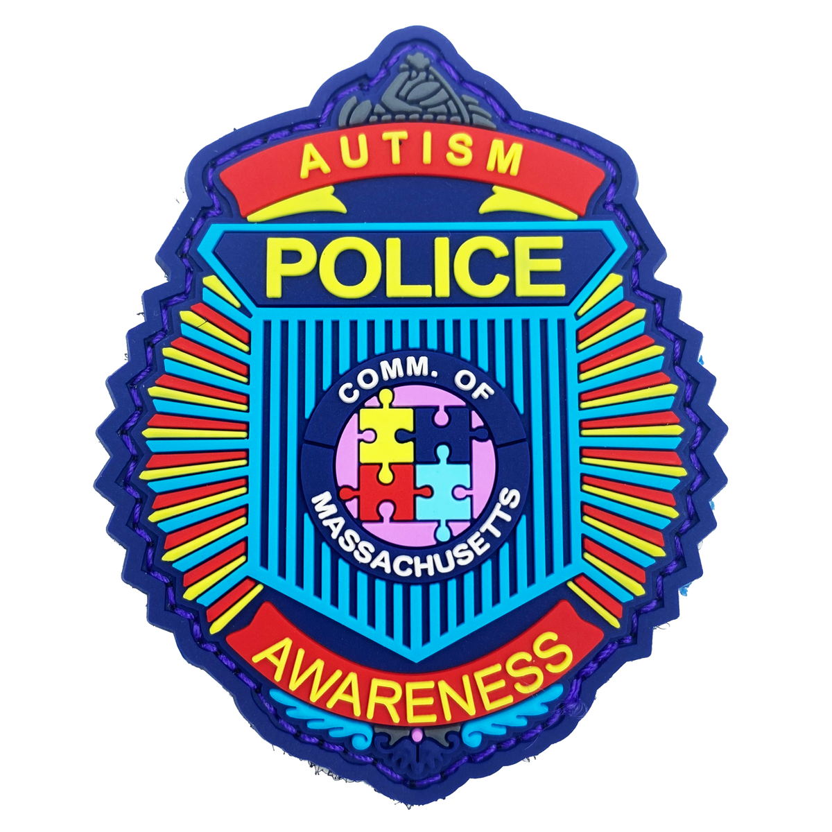 Massachusetts Clamshell Autism Awareness Month Officer Police Patch ...