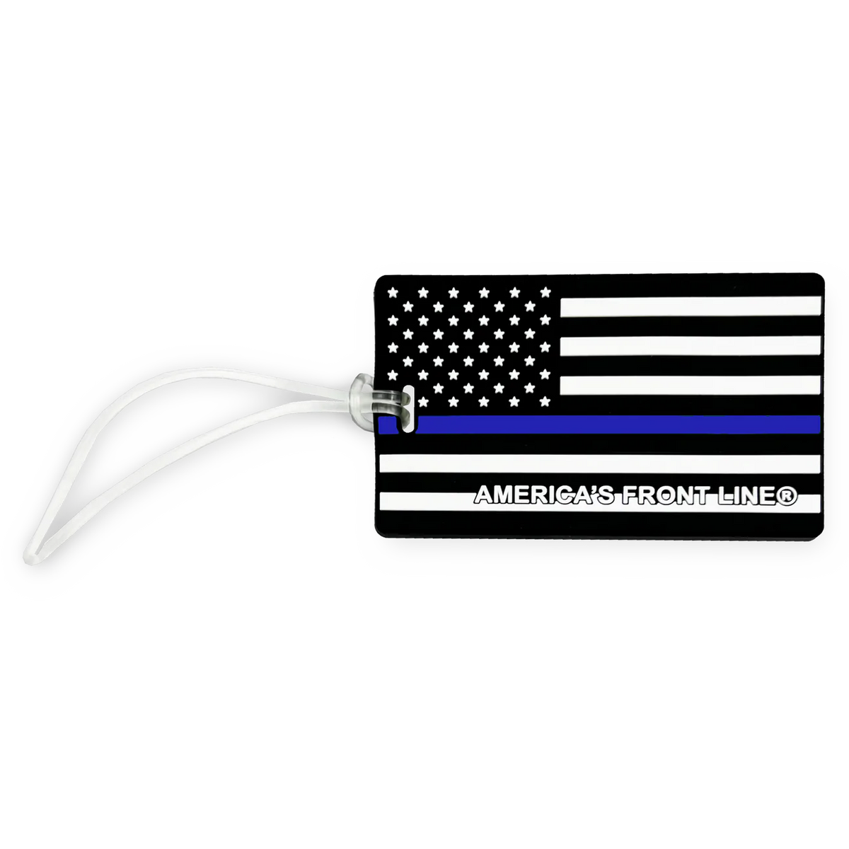 Thin Blue Line American Flag Luggage ID Tag Police Deputy Sheriff CBP ...