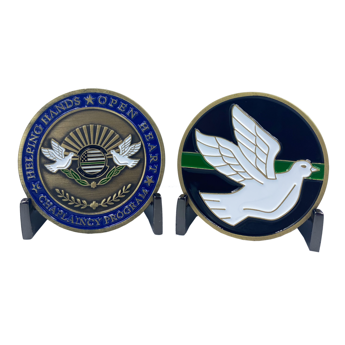 Thin Green Line Chaplain Challenge Coin Chaplaincy Police Deputy ...