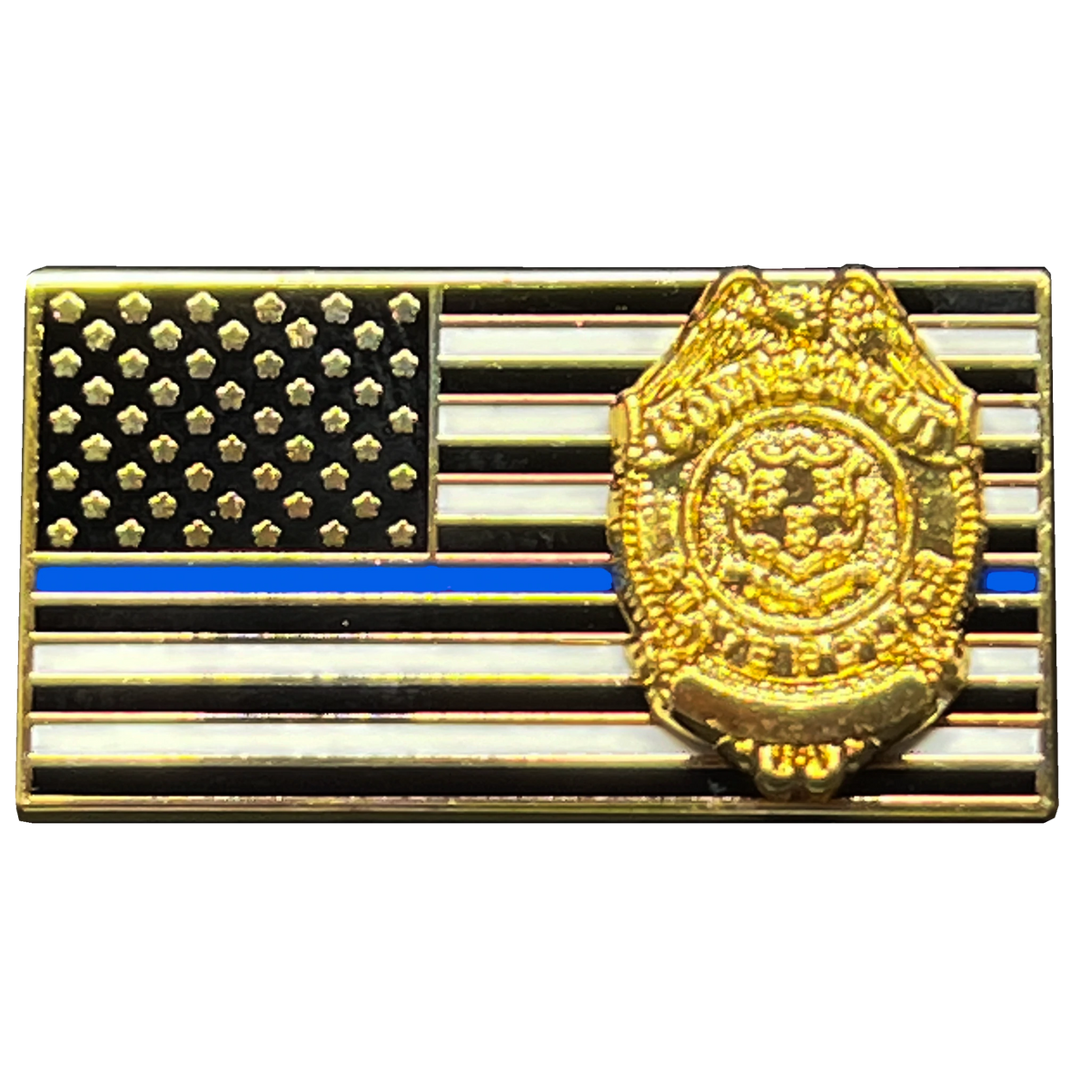 Connecticut State Police Trooper Thin Blue Line Flag Pin CSP BFP-002 ZQ ...