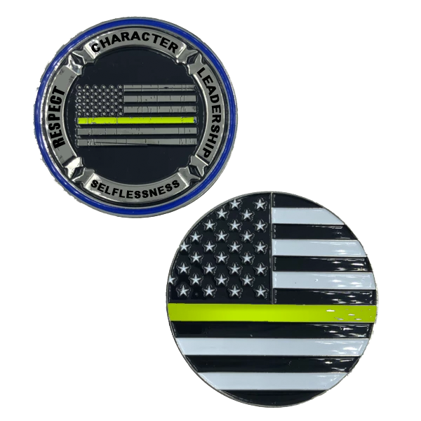 Thin Gold Line Back the Blue Core Values Challenge Coin Police ...
