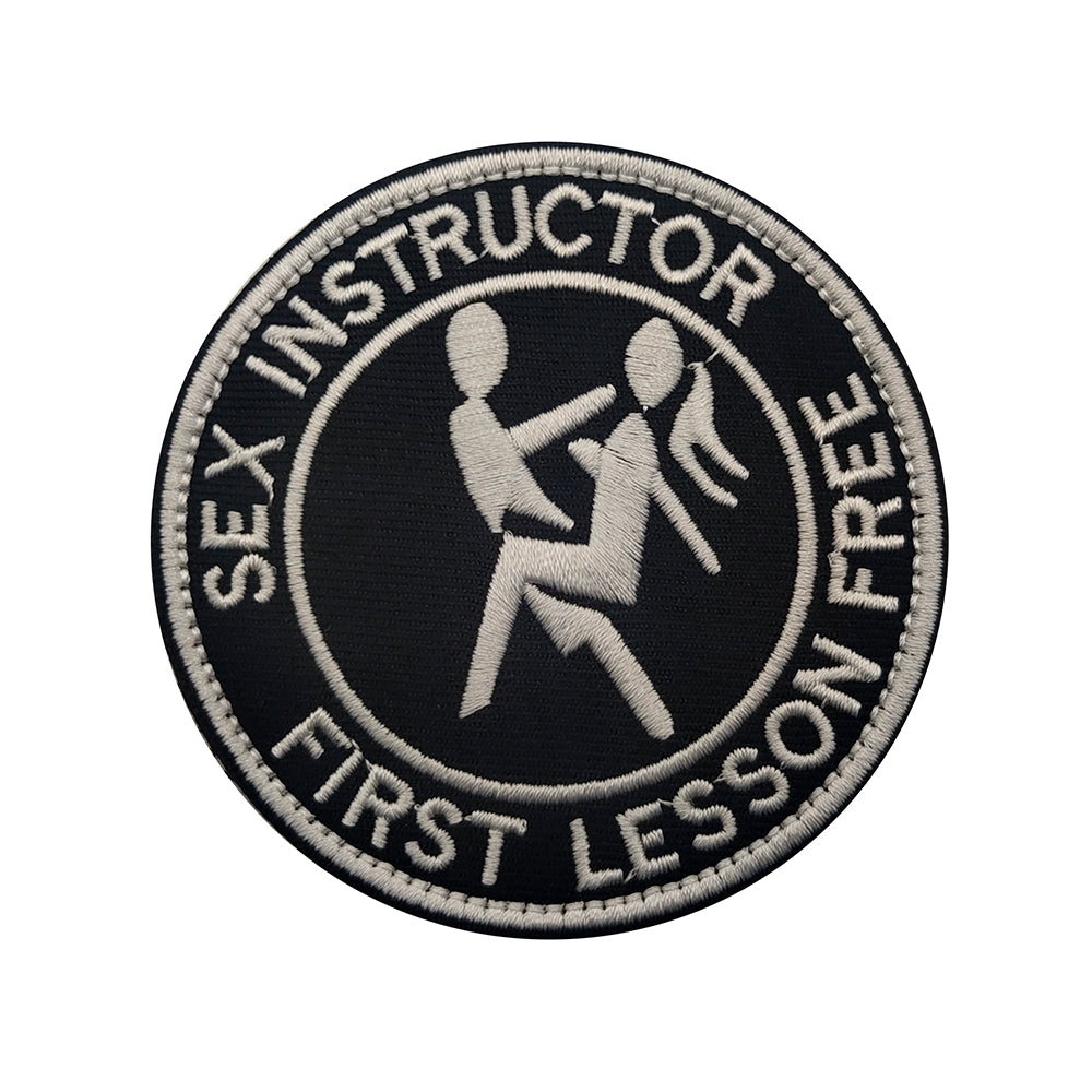Funny Sex Instructor First Lesson Free Embroidered Hook and Loop Morale Patch FREE USA SHIPPING ...