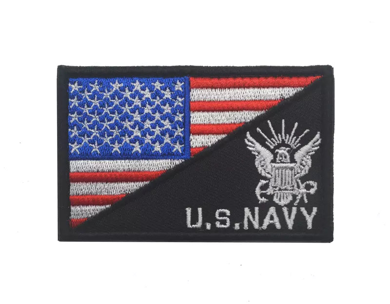 USN United States Navy USA FLAG Tactical Patch Army Marines Morale Hook ...