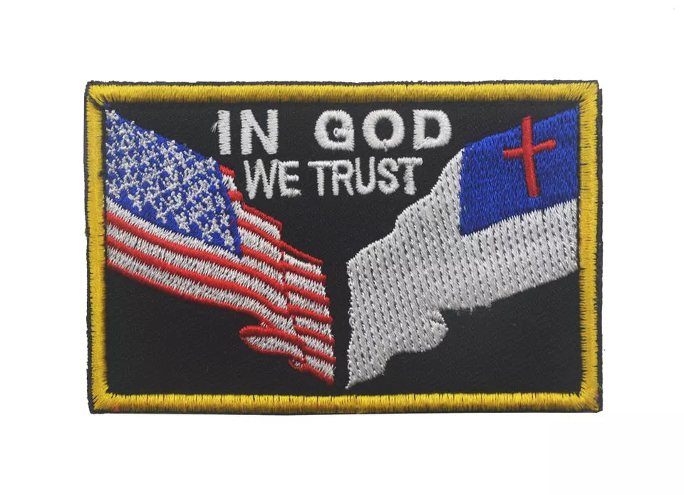In God We Trust USA Christian Flag Tactical Patch Army Marines Morale ...