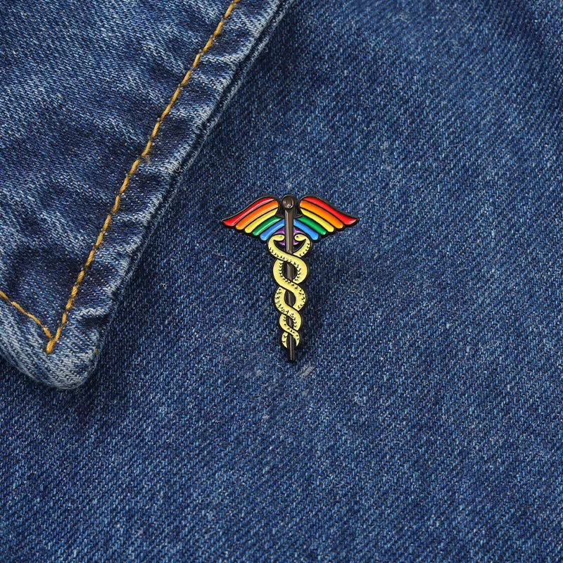 Medical Nurse Doctor Symbol Enamel Pin Rainbow Front Line Essential ...