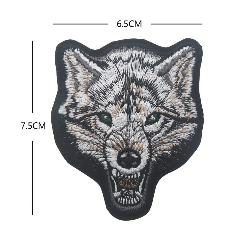 Realistic Wolf Hiking Outdoors Embroidered Hook and Loop Tactical ...