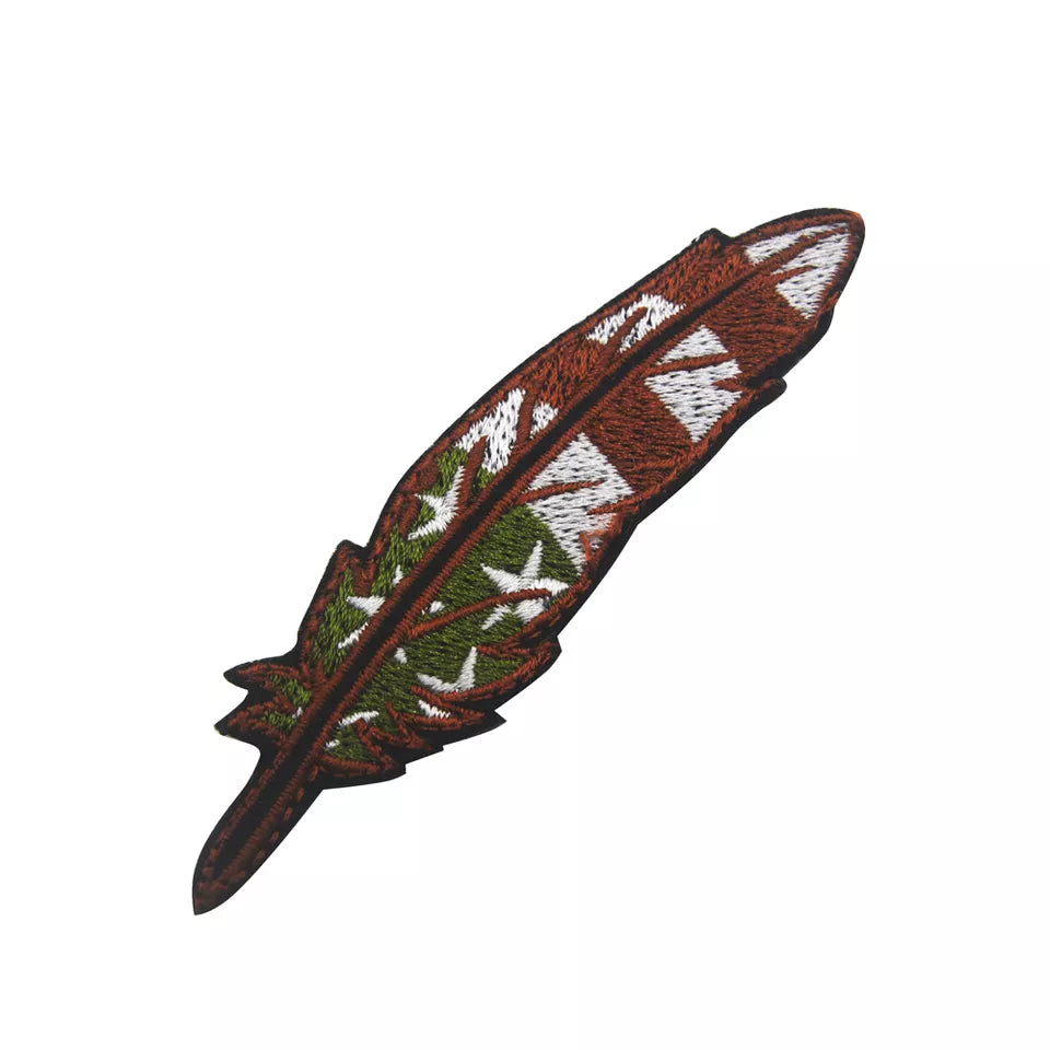 US Flag Bird Feather Embroidered Hook and Loop Morale Patch Army Navy ...