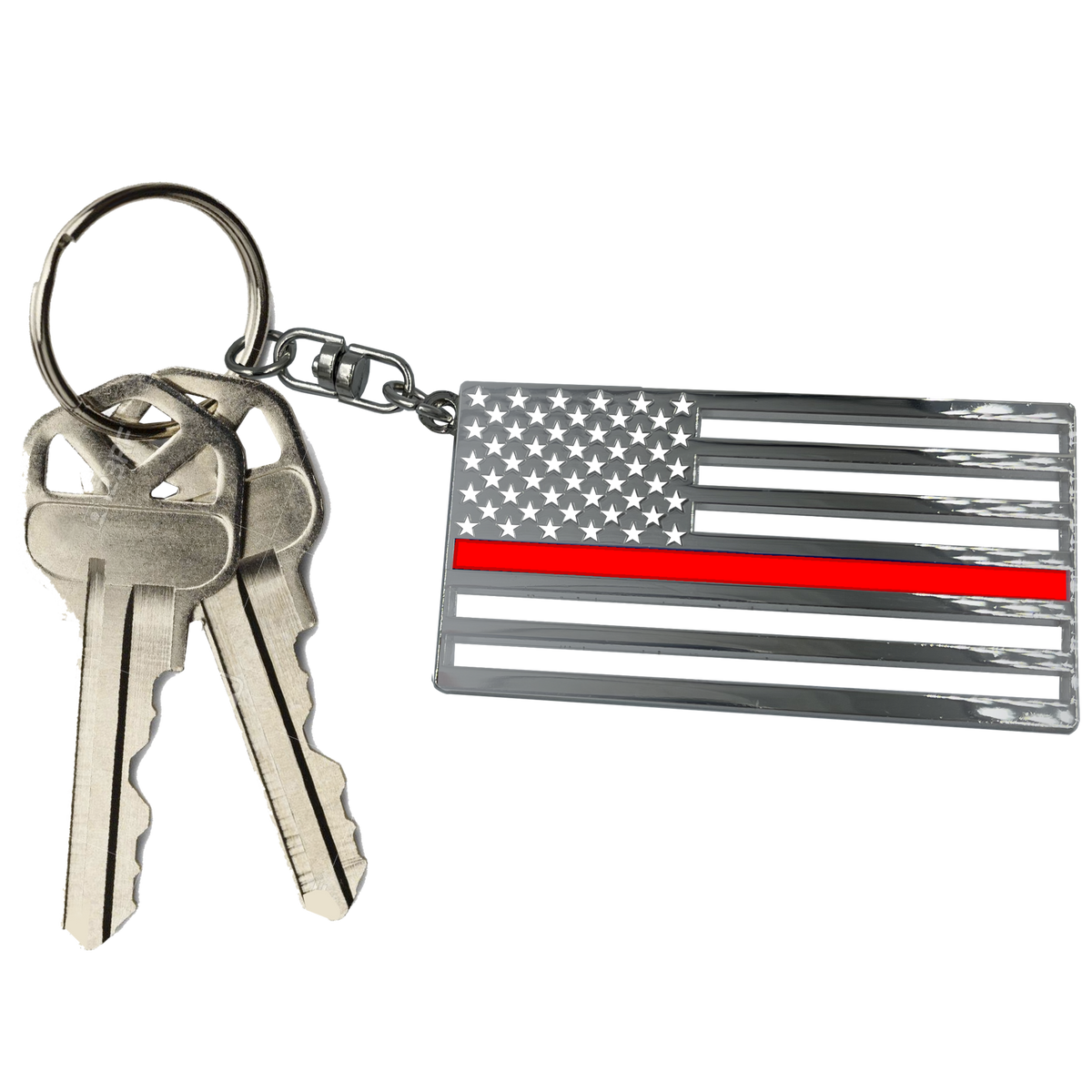 Thin Red Line Fire Department Firefighter American Flag die-cut chrome ...