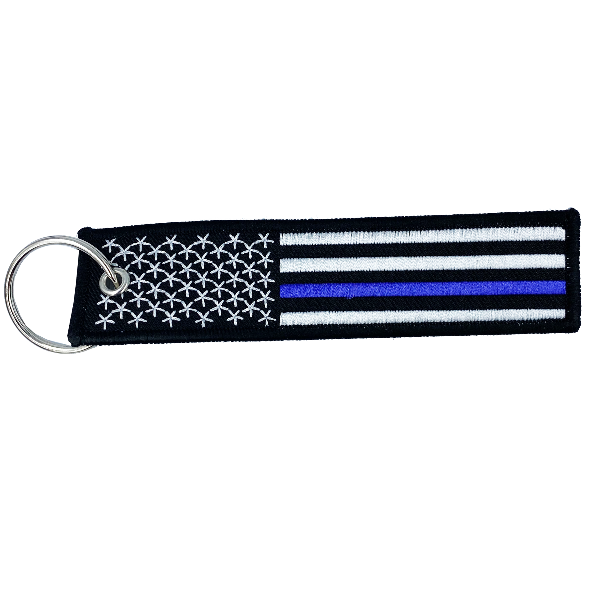 Thin Blue Line Police Flag Law Enforcement Keychain or Luggage Tag or ...