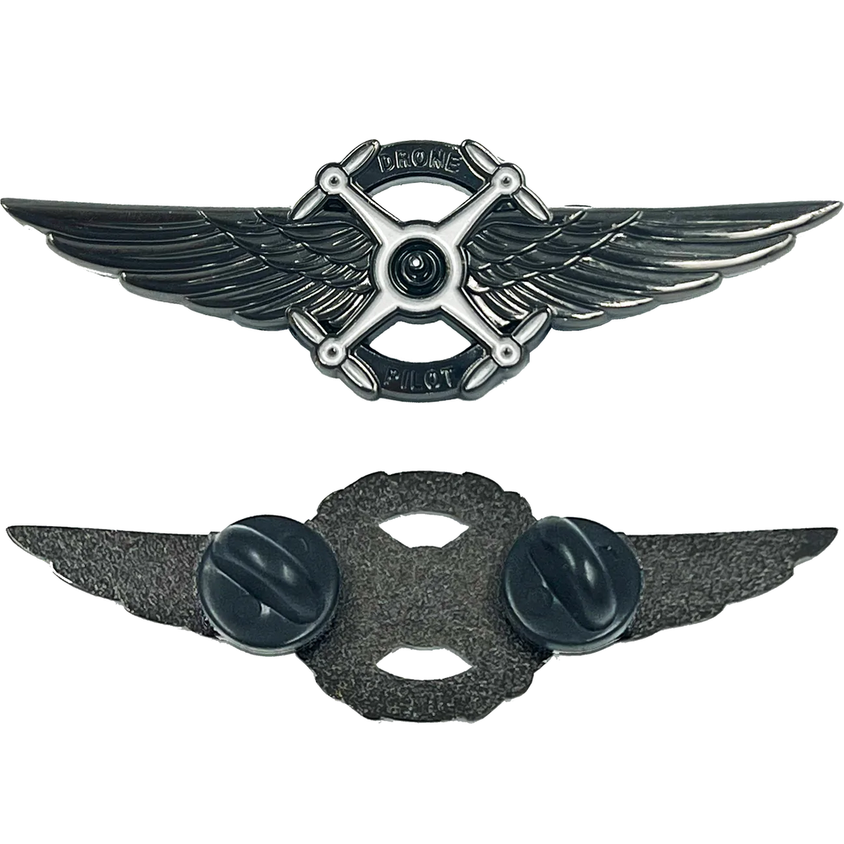Full size UAS FAA Commercial Drone Pilot Wings pin Black Tactical BL5 ...