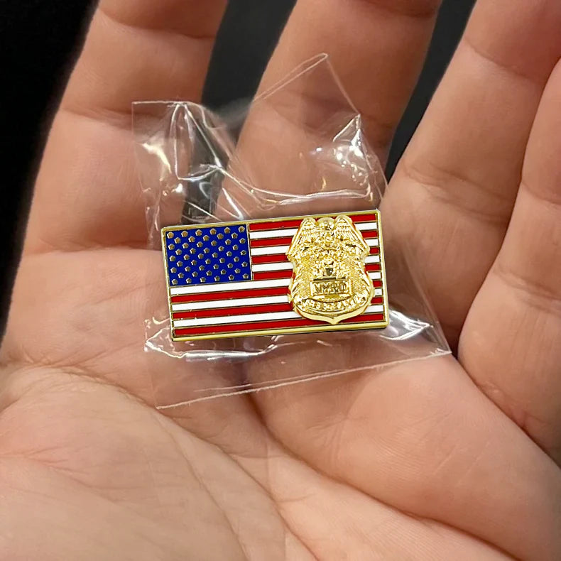 New York Police Department Sergeant American Flag Pin USA NYPD SGT BFP ...