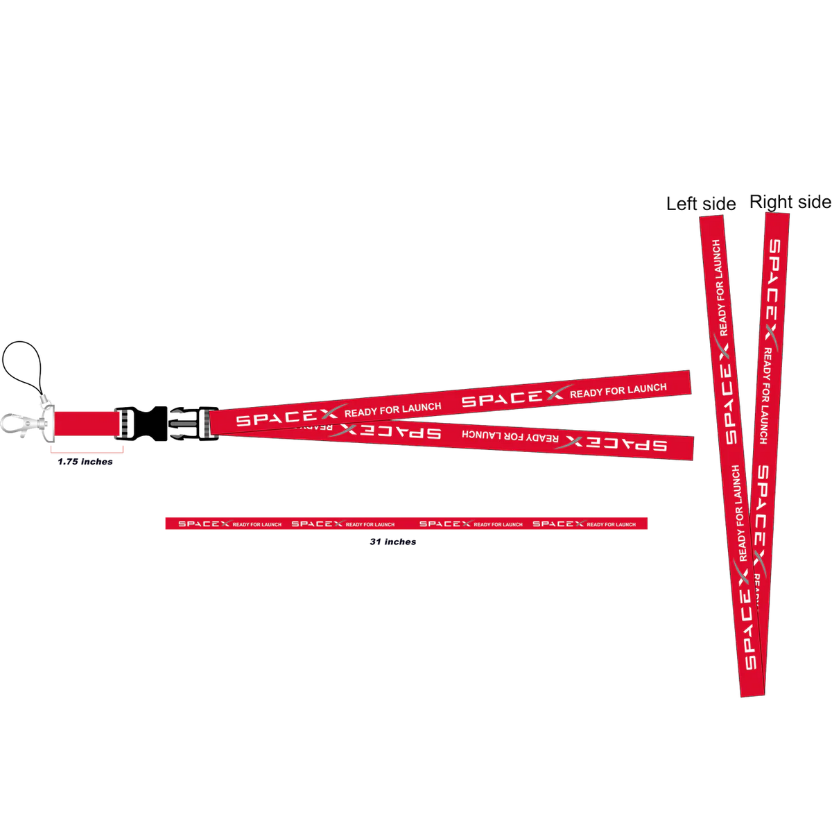 SpaceX Launch Crew Lanyard ID Card holder or Keychain school student 31 ...
