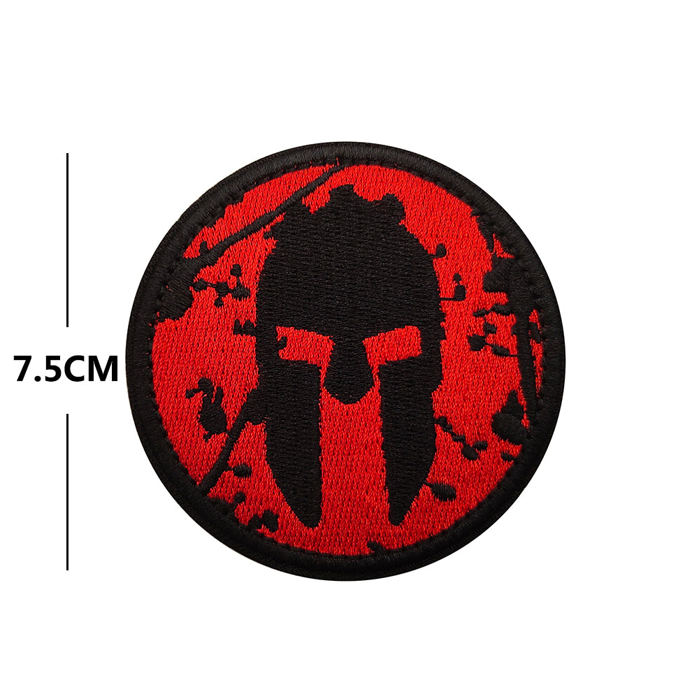 Gladiator Spartan Mask Embroidered Hook and Loop Tactical Morale Patch ...