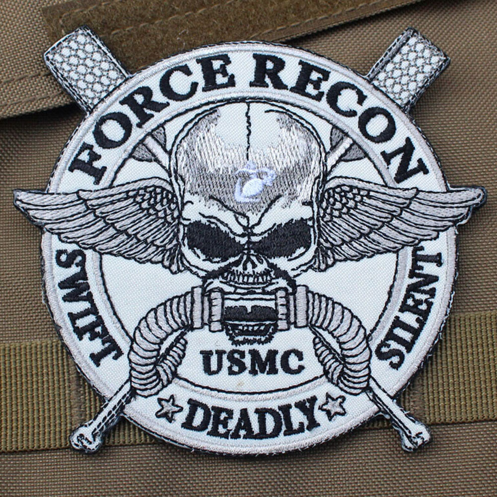 Force Recon USMC Skull Hook and Loop Tactical Morale Patch FREE USA ...